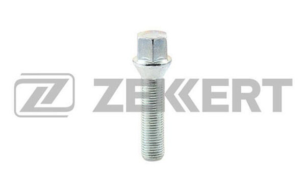 Zekkert Болт колесный конус M14 x 1,5 длина резьбы 50 ключ 17 Цинк. Комплект - 16 шт.