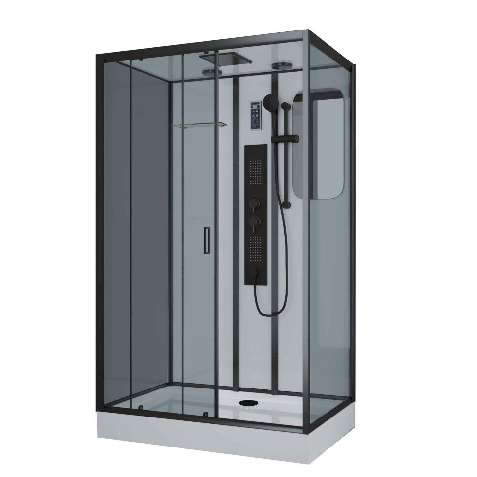Душевая кабина Niagara Premium NG-6912-01GQL BLACK (120х80х210) низкий поддон(16 см), черный, стекло тонированное,5 мест