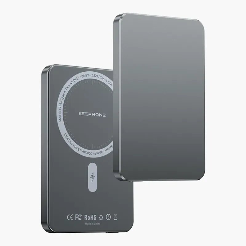Внешний аккумулятор Power Bank Keephone PB-34 LUCCI Magsafe 10000mAh, PD, 20W black