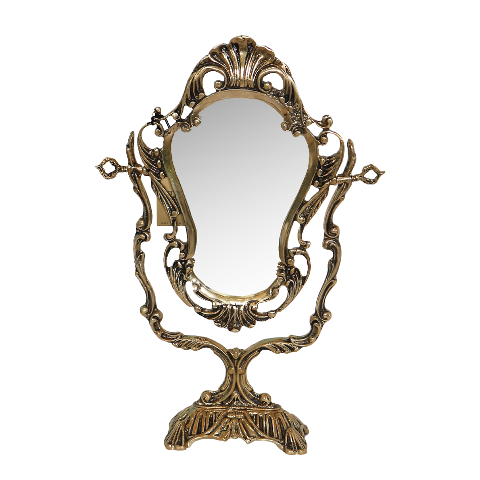 Настольное зеркало BRONZA, бронза, для туалета, винтажное, 27x16 см