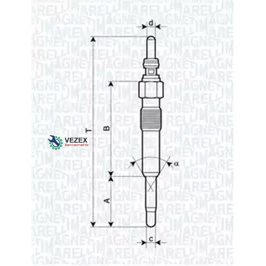 MAGNETI MARELLI 062900028304 Свеча накаливания