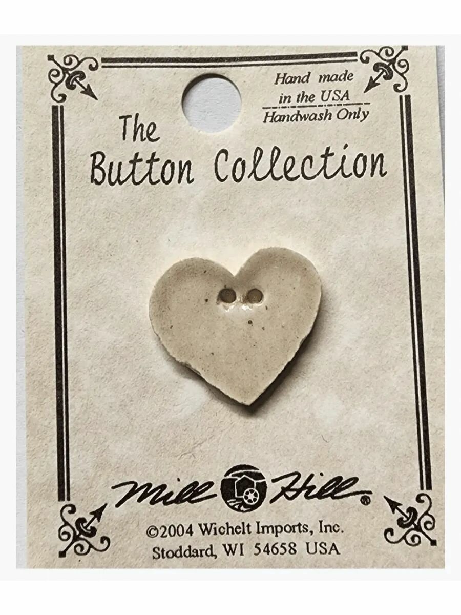 Декоративная пуговица Small Speckled Brown Heart / Mill Hill 86266MH