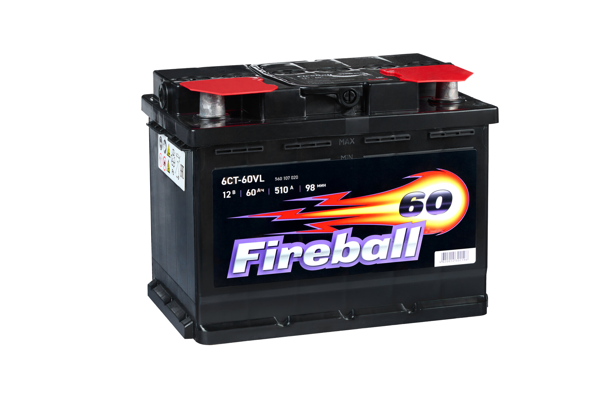 Автомобильный аккумулятор FIRE BALL 6СТ-60 (1) N (арт. 560107020)