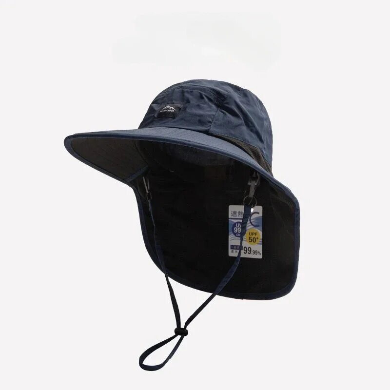 Солнцезащитная шляпа dark blue с козырьком и шнурком