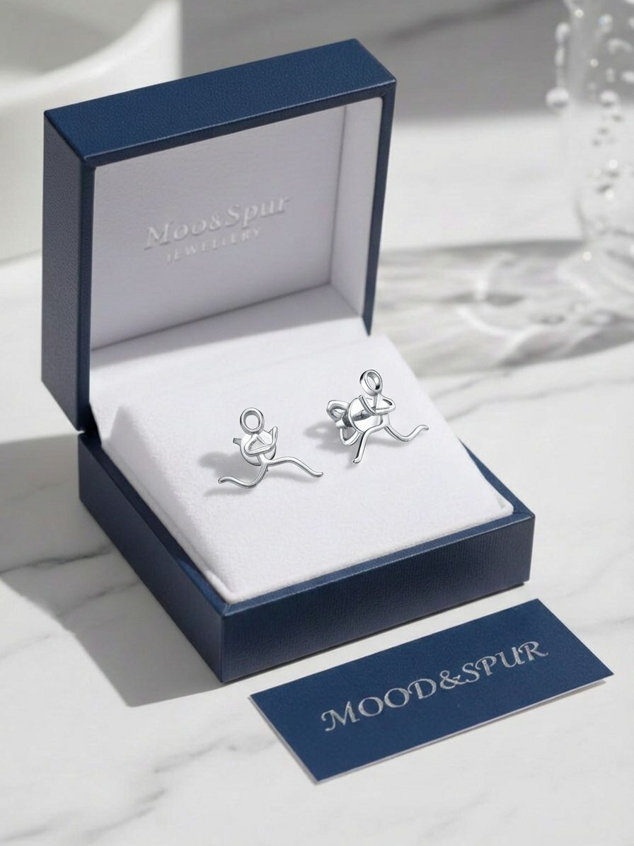 Серьги пусеты MSJewellery, серебро, 925 проба, родирование, , серебристый — фото 1