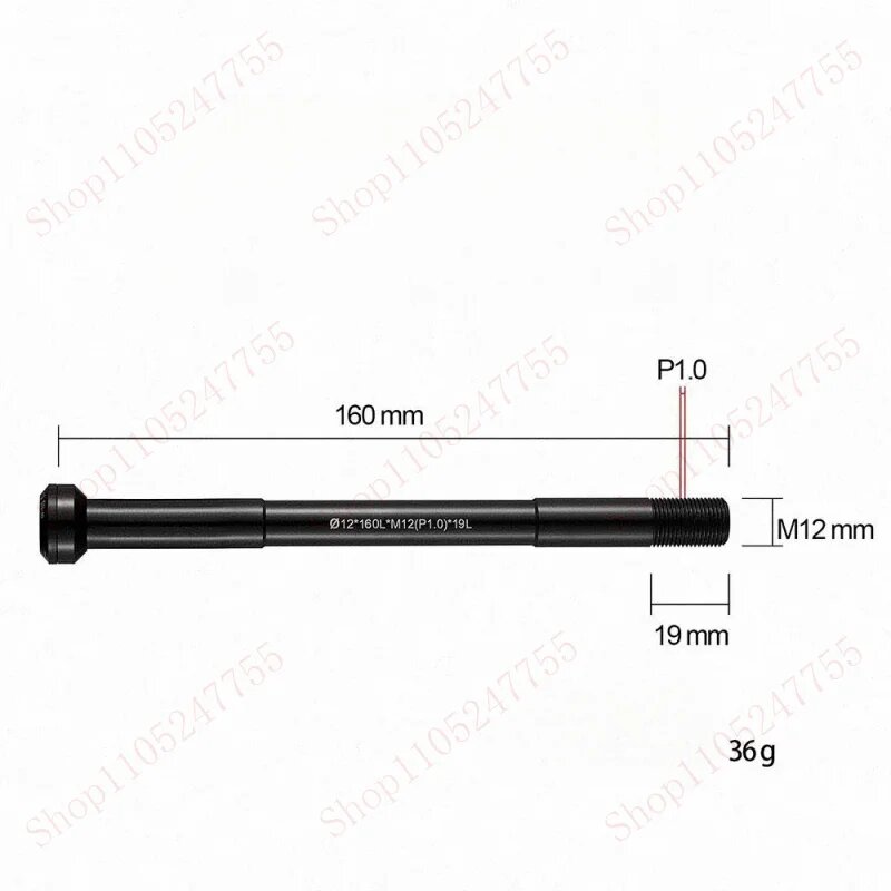Вело ось Thru Axle M12x1.0 160mm