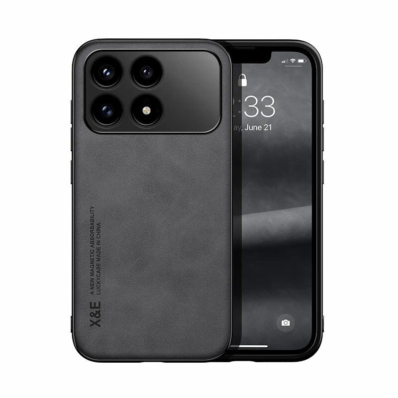 Ультратонкий Роскошный Кожаный Чехол Для Xiaomi Mi Poco F8 F7 F6 Pro - Poco M6 4G, Черный, Dark Gray