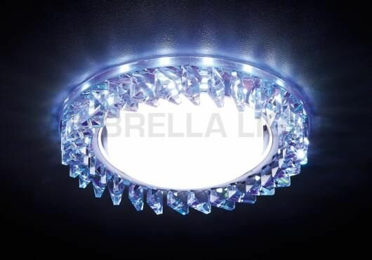 Светильник Ambrella Light G255 PR/WH хром/перламутровый хрусталь/GX53+3W(LED WHITE)