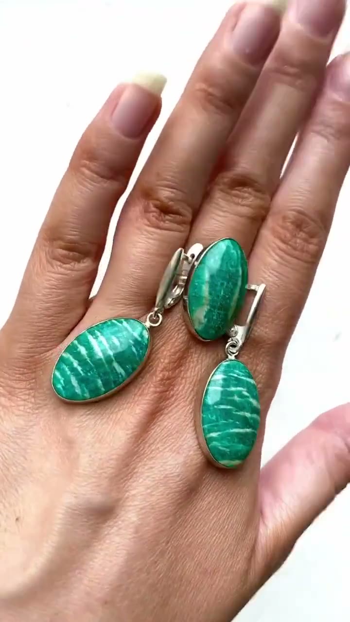 Серьги, бирюзовый — фото 1