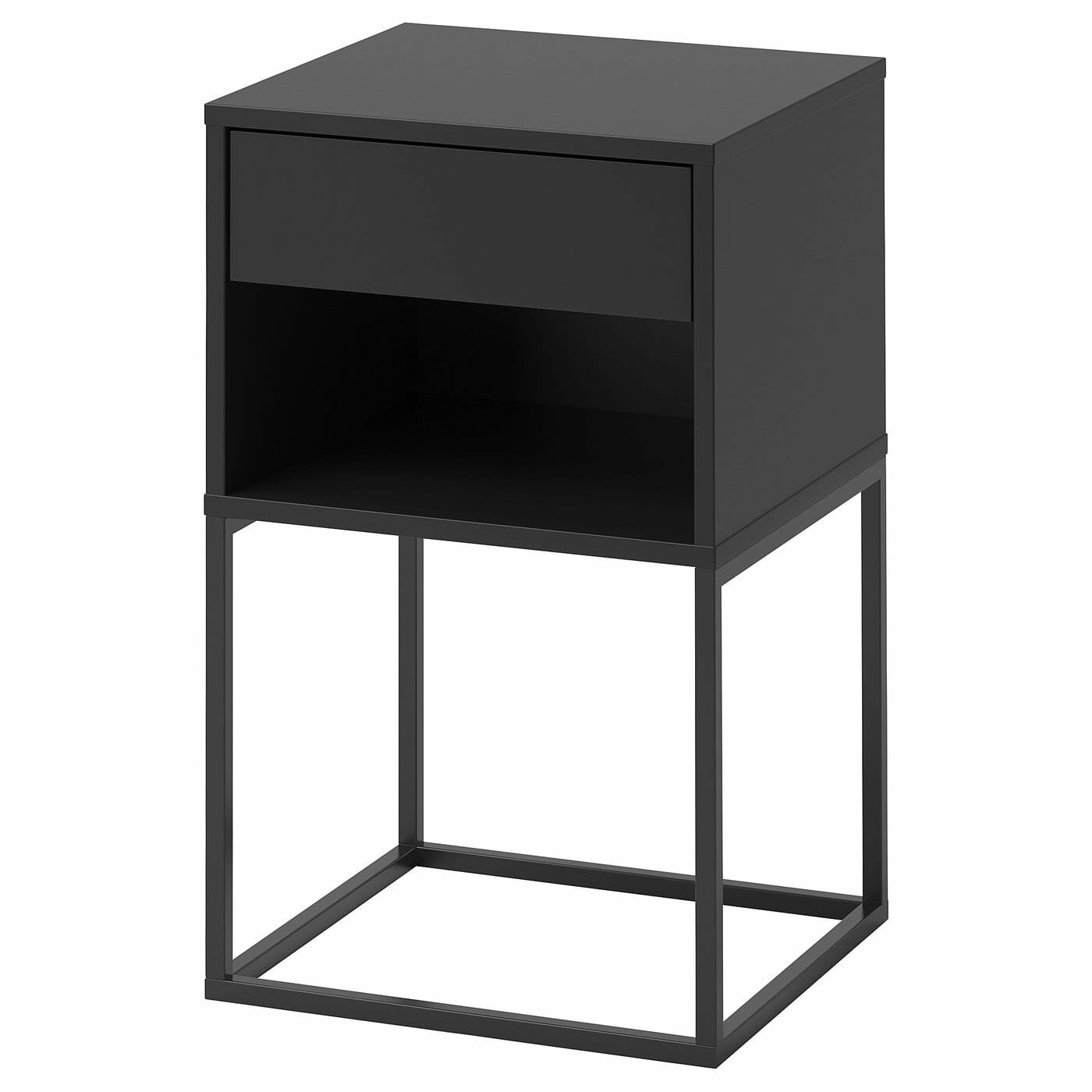 Приставной столик ikea vikhammer 203.889.72, чёрный, 40x39 см