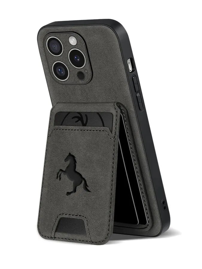 Кожаный чехол для Apple iPhone 16 Pro /Эпл Айфон 16 Про, со встроенным держателем для карт, прочный раскладной чехол для телефона для женщин и мужчин, нескользящий