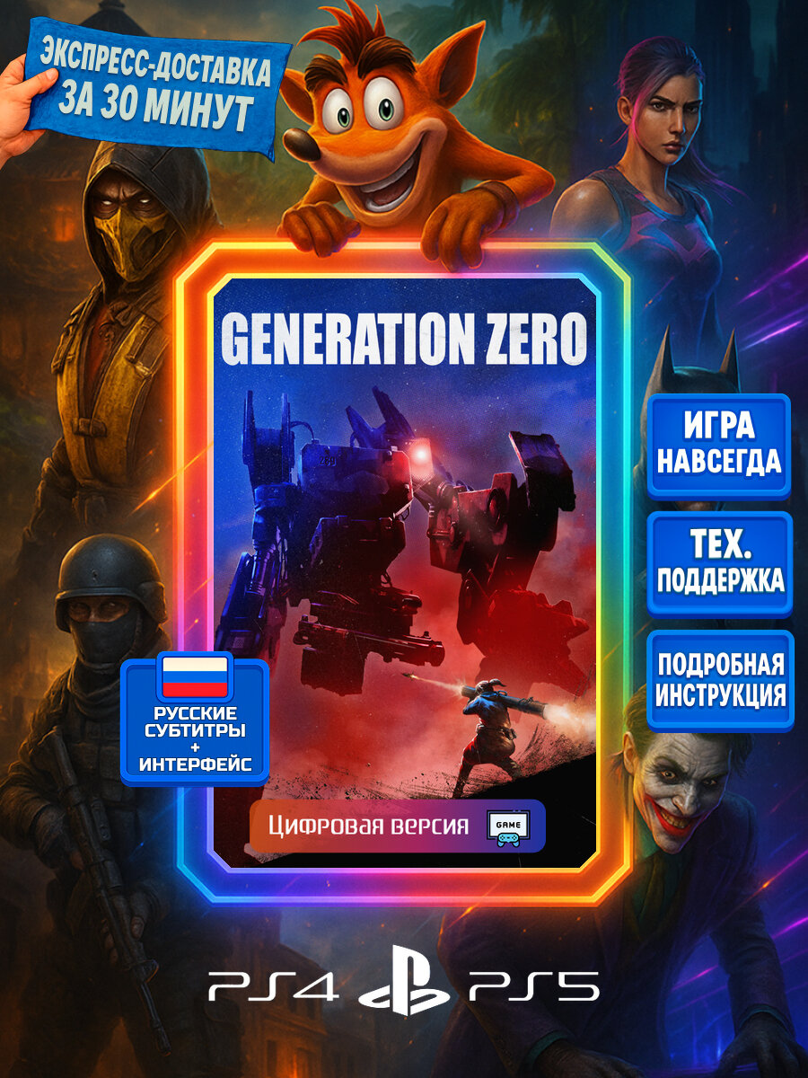 Generation Zero PS4/PS5 | Моментальная доставка | Русские субтитры и интерфейс | Приключения