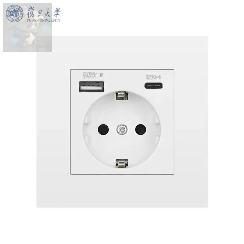 Розетка Умная Zigbee одинарная с USB и type-C входами, быстрая зарядка 20W, мониторинг потребления, поддержкой Яндекс Алисой, рамка стекло Белая
