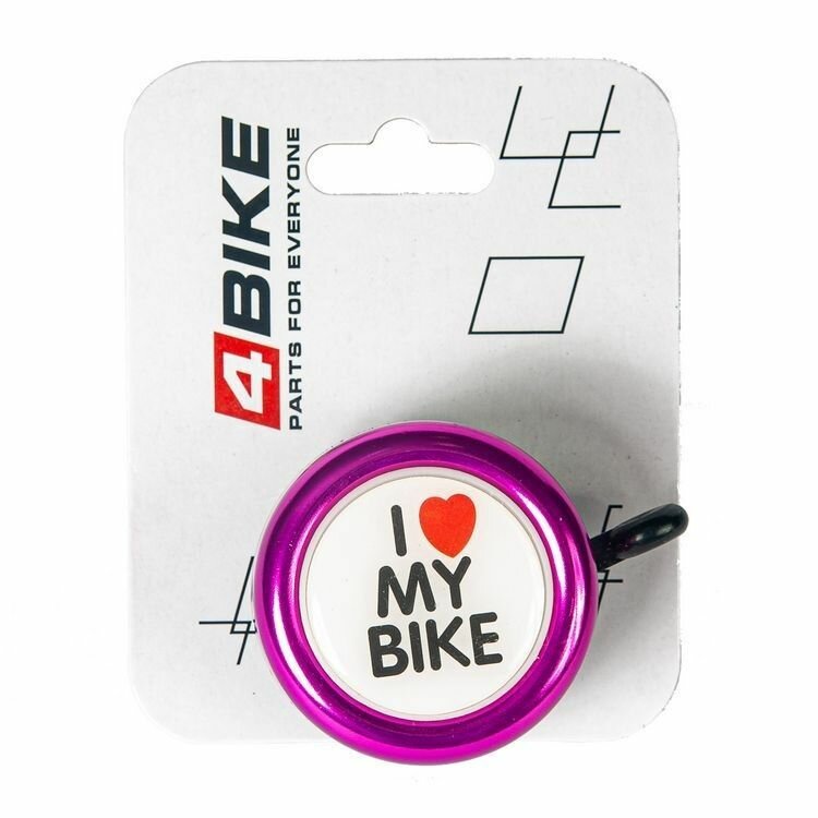 Велозвонок 4BIKE BB3202-Pin алюминий+пластик, D-54мм, розовый