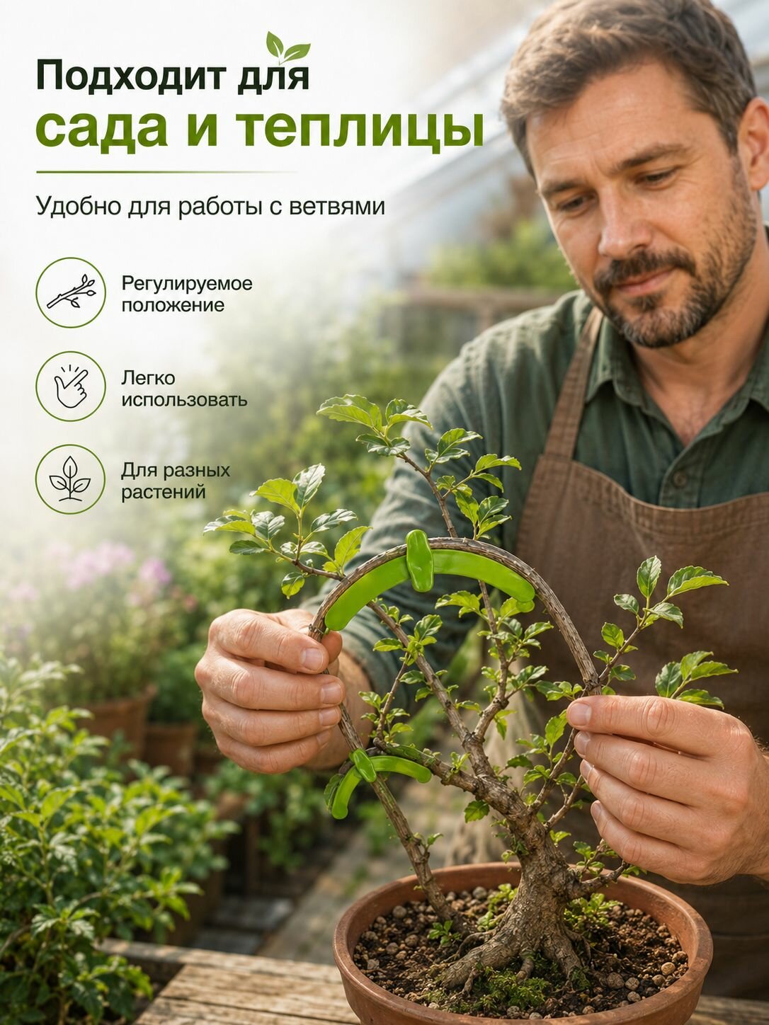 Фиксатор для ветвей растений, держатель для формирования веток, аксессуар для бонсай и комнатных растений
