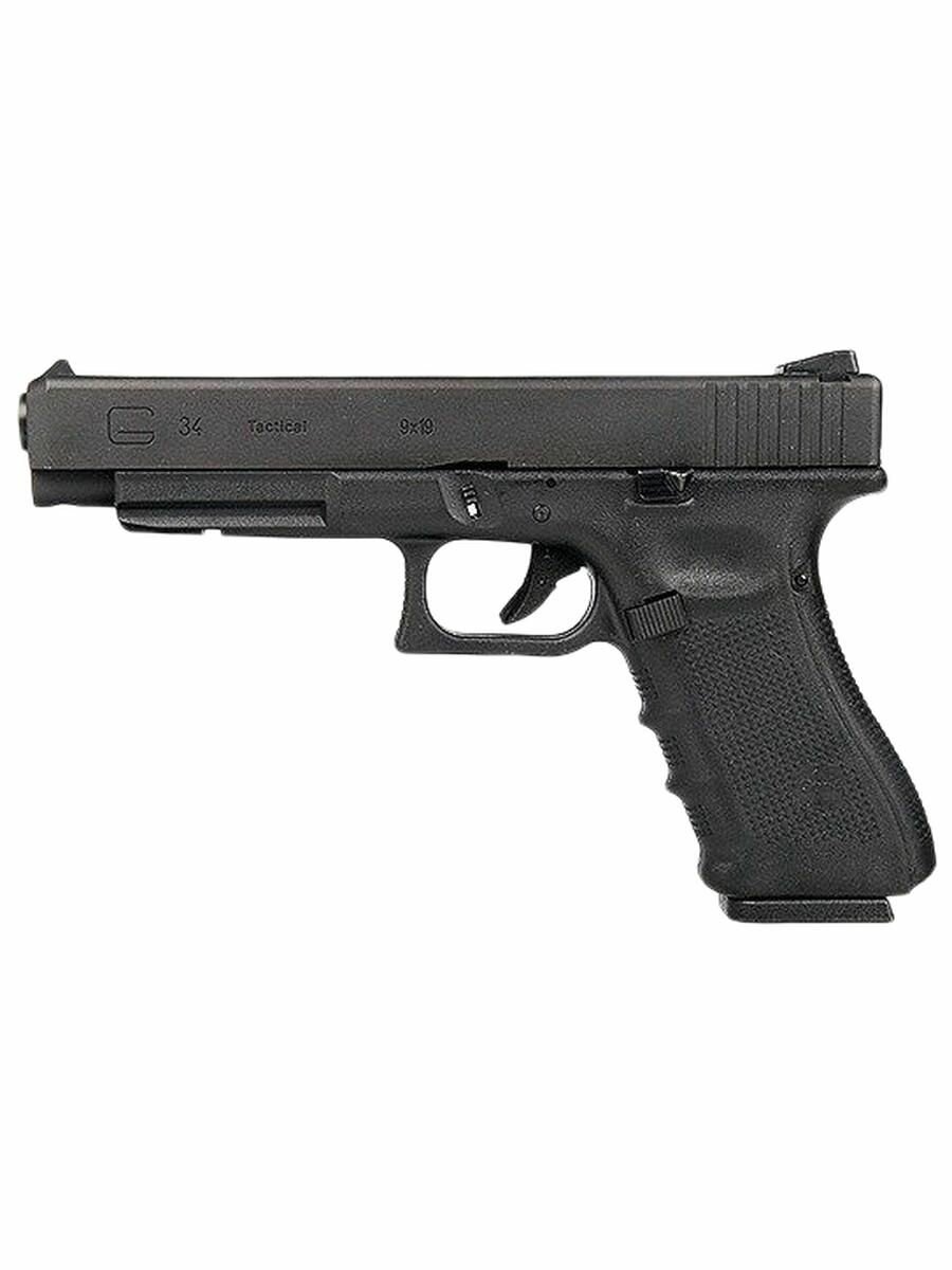 Пистолет страйкбольный WE GLOCK-34 gen4, сменные накладки (WE-G008B-BK)