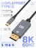 Кабель Electroworld, USB-C - DP, для MacBook и планшетов, 1.8 м, чёрный