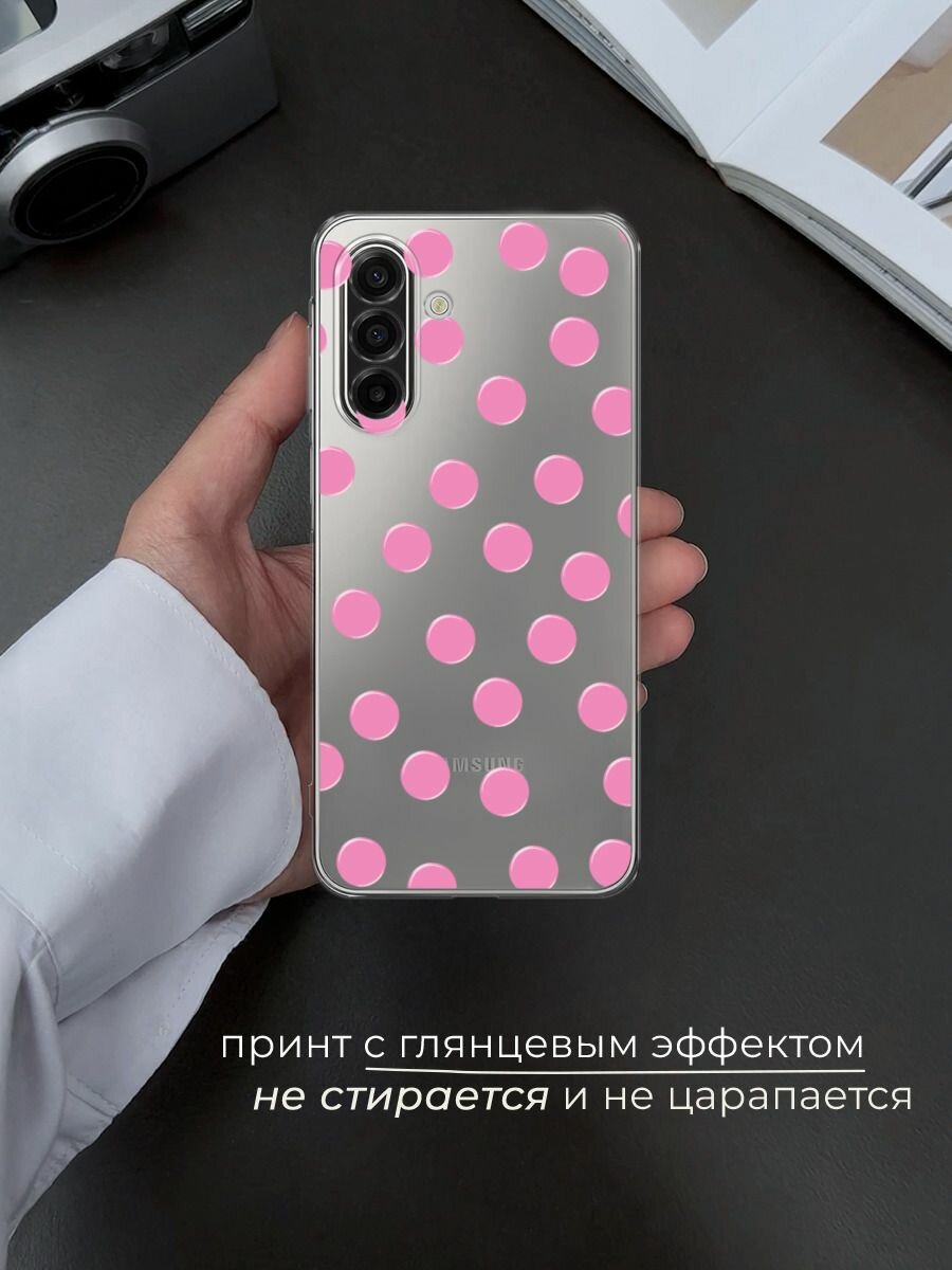 Силиконовый чехол на Samsung Galaxy A17/A18 / Самсунг А17/А18 с принтом Фон в горошек — фото 1