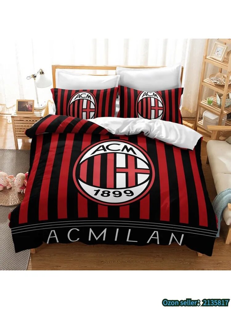 Комплект постельного белья AC MILAN, Односпальный, наволочки 50x75