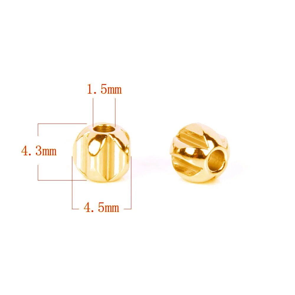 XHN Бусины-разделители из нержавеющей стали с цветком сливы ZZ-168 Gold 4.5x4.3