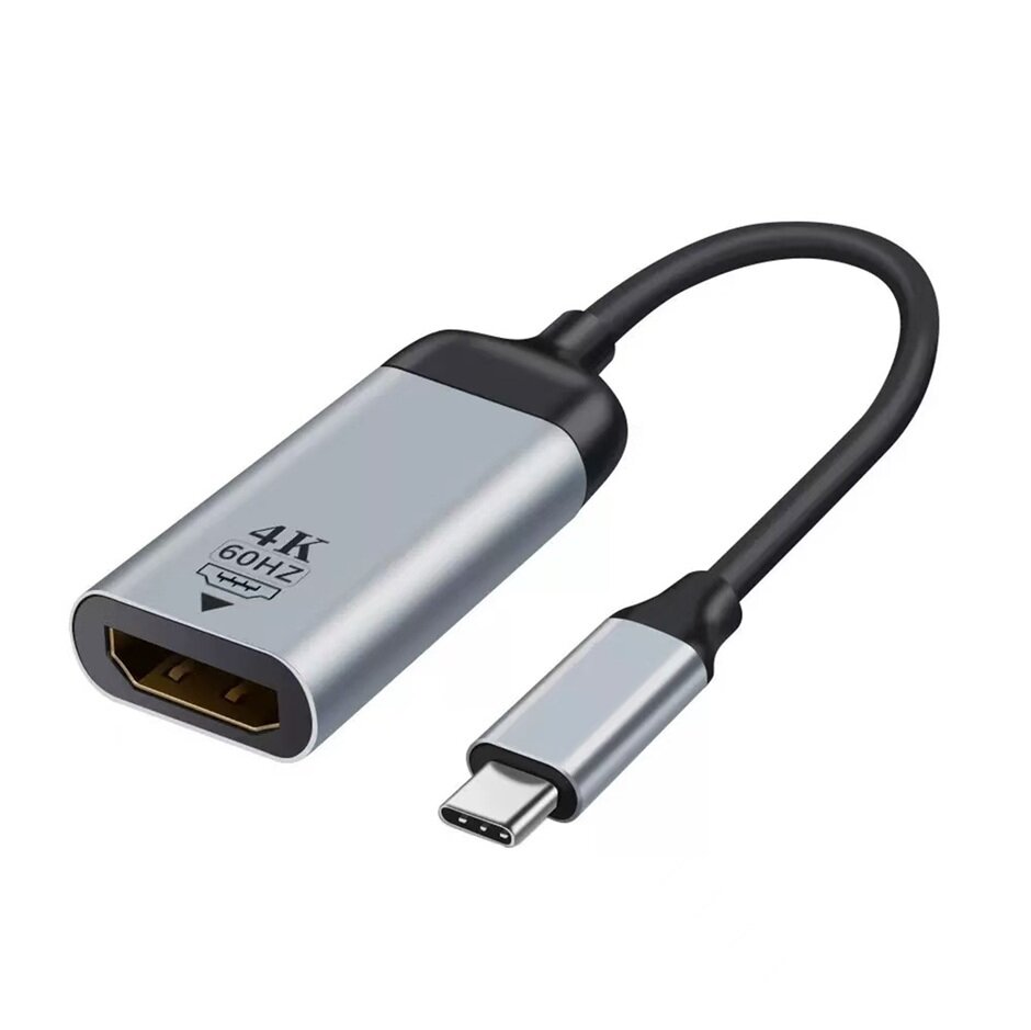 Bion Кабель питания USB Type-C - HDMI M/F, 4K@60Hz, металлический корпус, 0.10 м BXP-A-USBCM-HDMIF-M