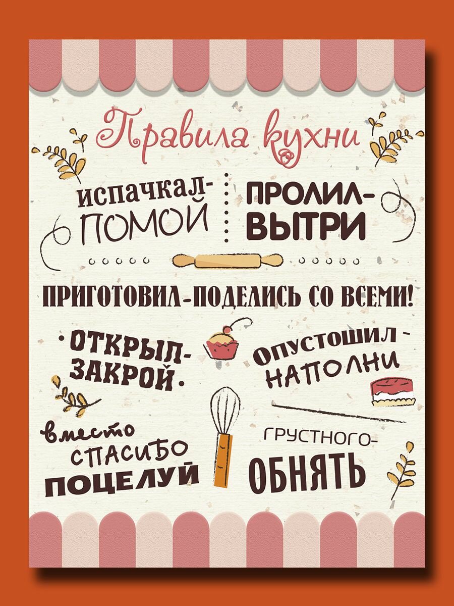 Постер Правила кухни - 30х40см (без рамки), арт.1