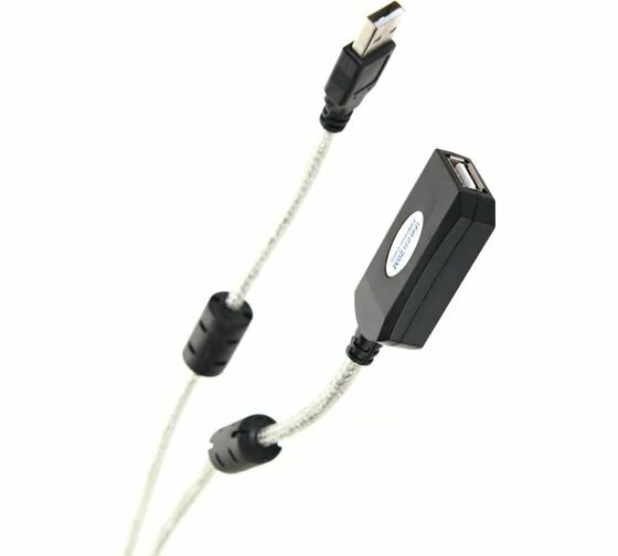 Кабель адаптер, USB2.0-repeater, удлинительный активный, 20 метров, VCOM (ACU823-20M_851345)