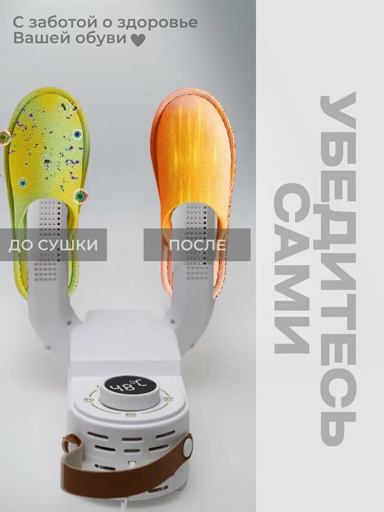 Электрическая сушилка для обуви, 30 минут быстрая сушка, самая мощная, Белый Красивый цвет E539 — фото 1