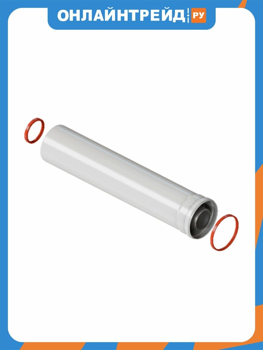 Удлинитель дымохода коаксальный Rommer RCA-6010-002000 раструбн. 60/100 L 2000