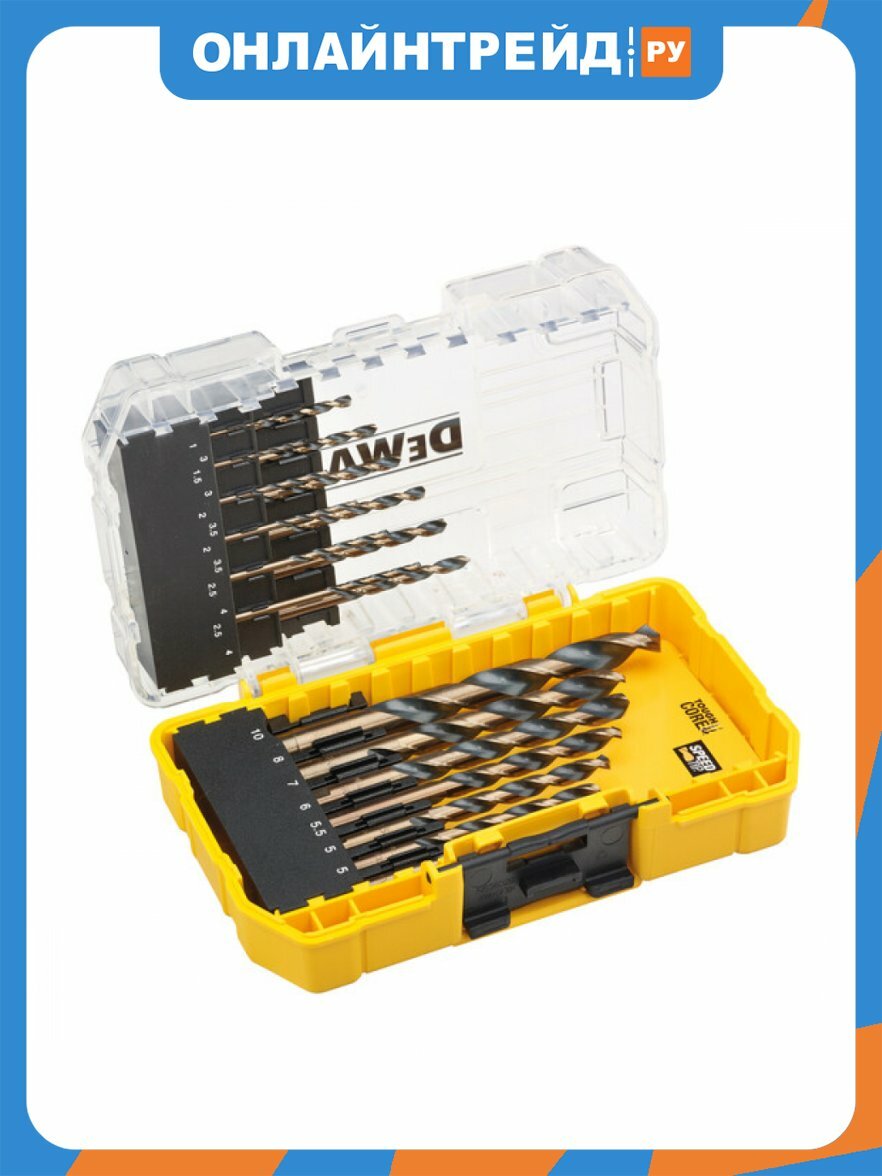 Набор сверл Dewalt DT70728 (19шт.) HSS-G, 1-10мм