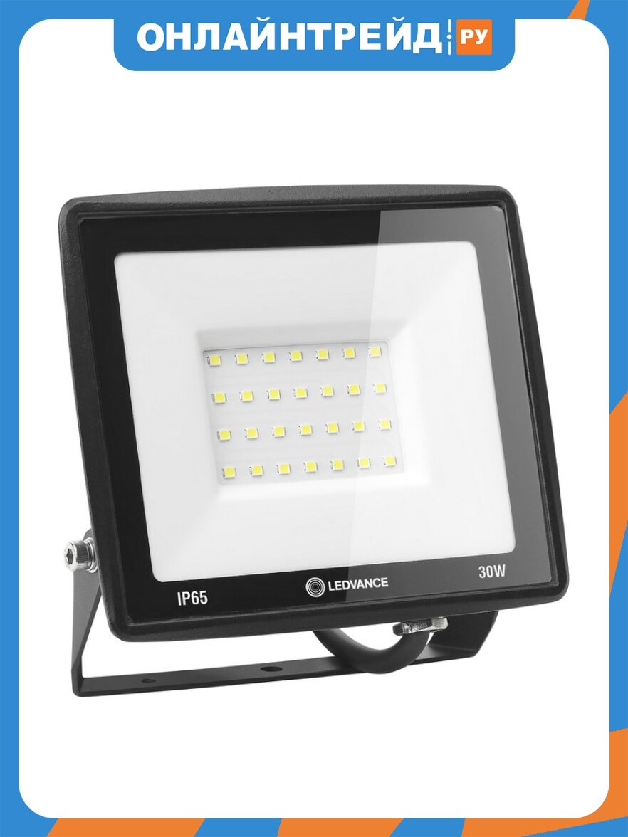 Прожектор Ledvance-osram FL ECO 30W/6500K 230V IP65 3000Lm 110° 150x151x24mm RU чёрный Ledvance