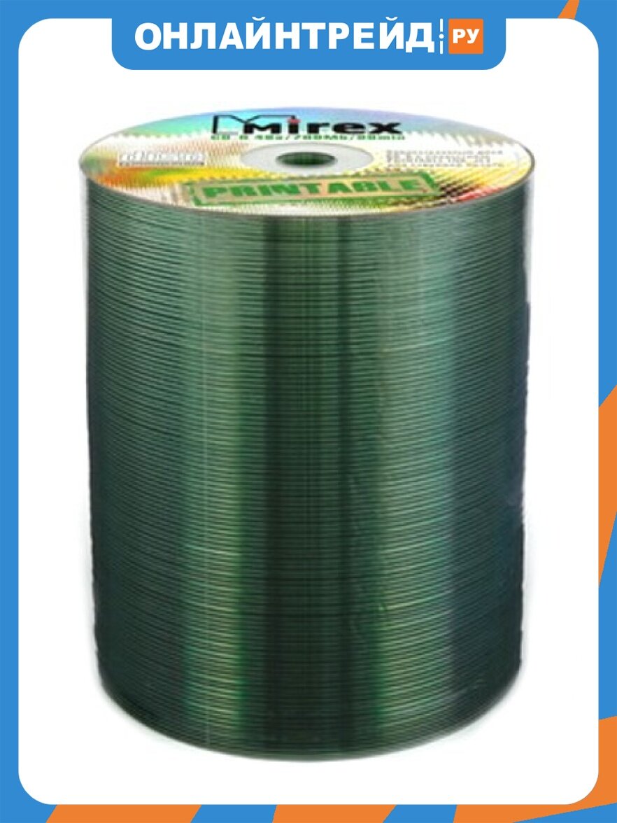 Диск Mirex CD-R 700Mb 48х Full Ink Printable Bulk/100