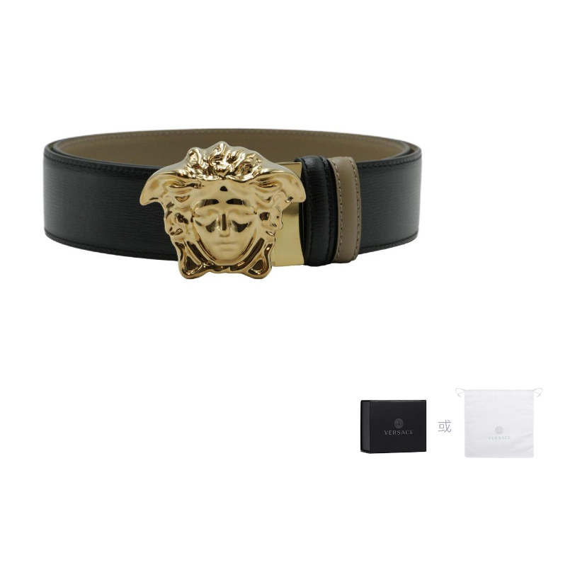 VERSACE Ремни из телячьей кожи Мужской Черный 4CM 100