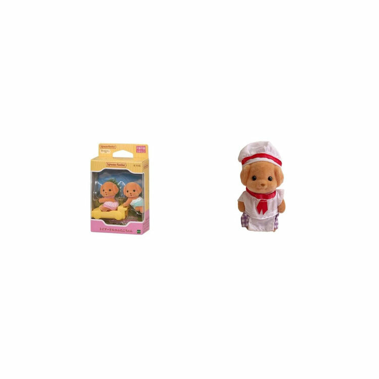 Игровой набор Sylvanian Families Poodle Family, VIP Dog Family Box 5-1 Bag Little Chef+1 Box Twins