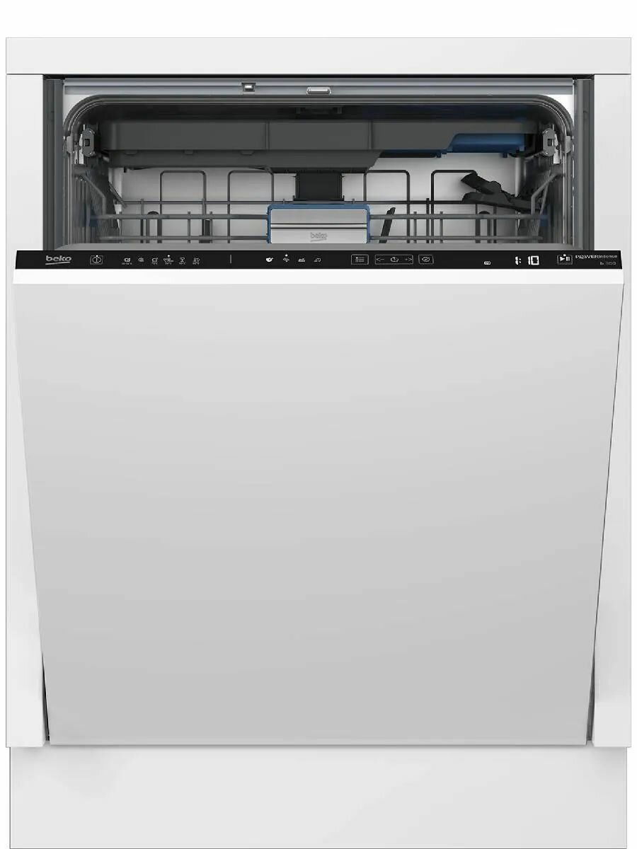 Посудомоечная машина встраиваемая Beko BDIN38531AF, вместимость 15 комплектов, 6 программ, инверторный двигатель, автооктрытие дверцы, луч на полу