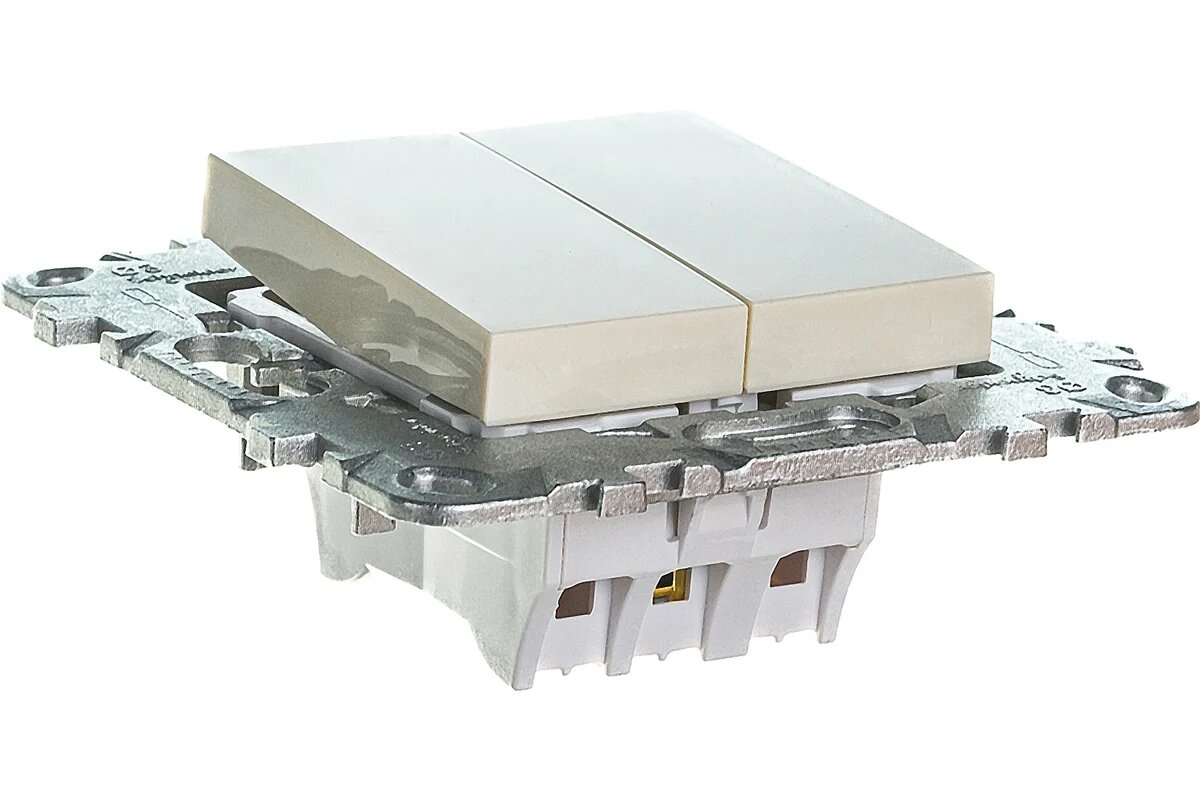 2 шт. Schneider Electric Unica New Бежевый Выключатель 2-клавишный, сх. 5, 10 AX, 250В, NU521144