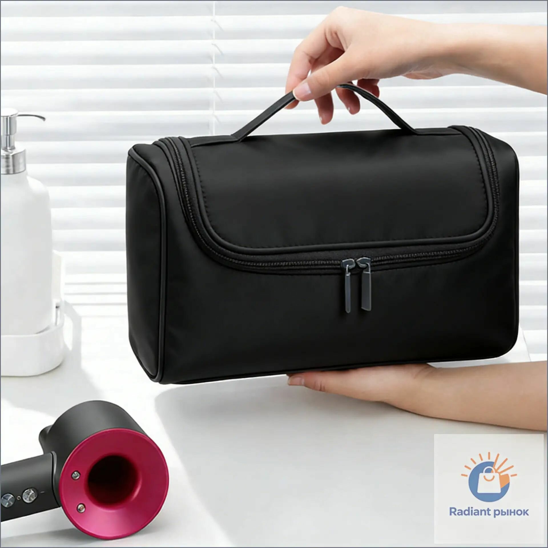 Чехол для фена Dyson Airwrap и Airstraight из водонепроницаемой PU-кожи черного цвета