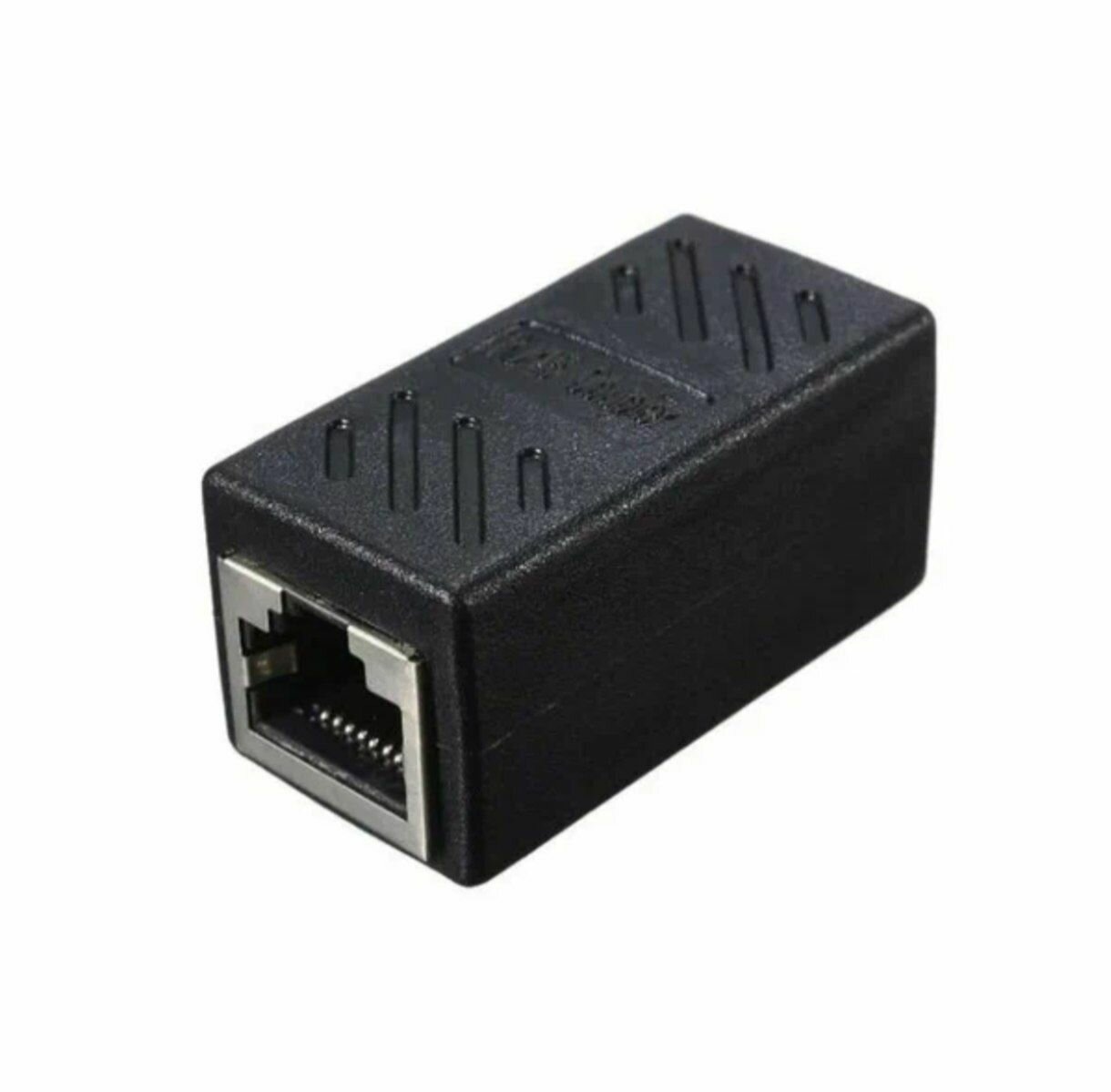 Сетевой адаптер RJ45 "мама" черный, соединитель-удлинитель, переходник RJ45 Ethernet-кабеля