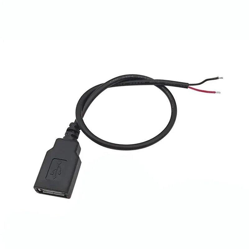 Micro USB/Type C USB 2.0 кабель питания 0.3M, USB A Female 2P