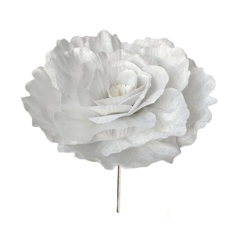 Искусственный бархатный пион ZMZQ&flw 30-60 см бордовый Белый, 30cm, White