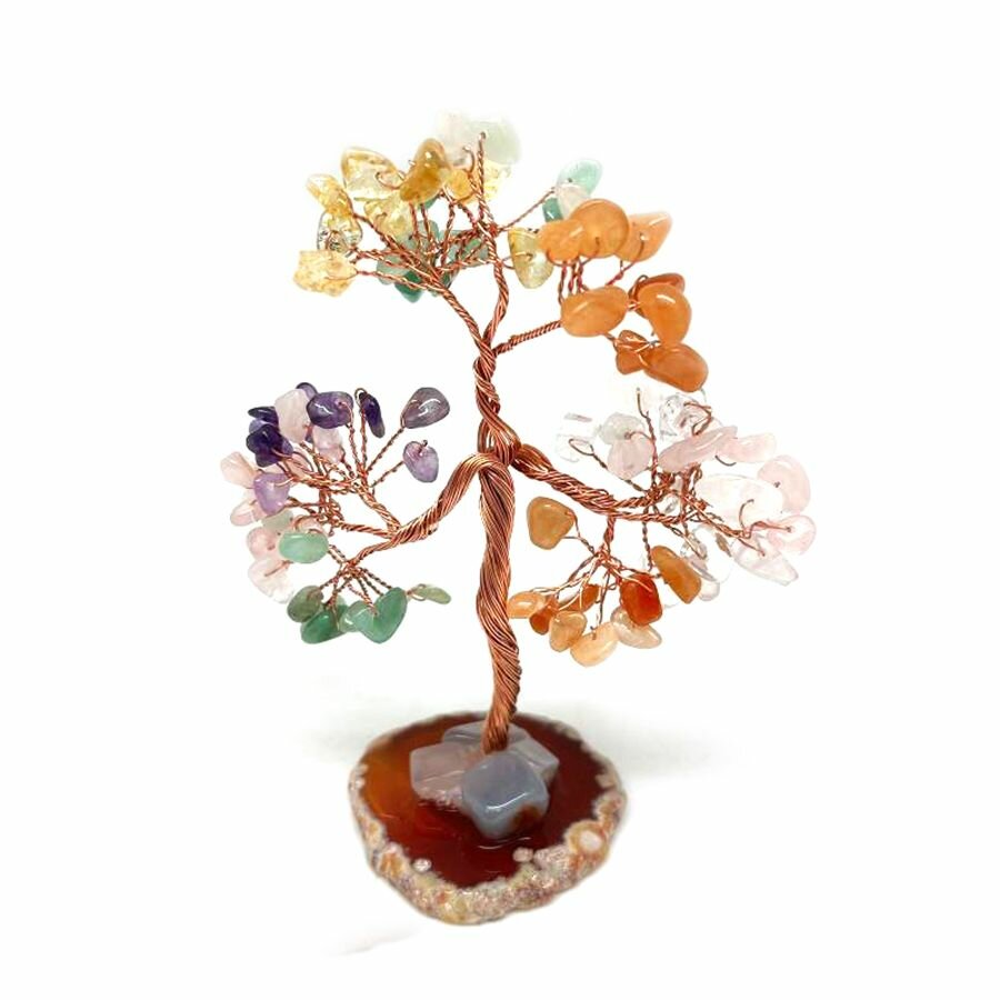 Денежное дерево счастья Mix из натуральных самоцветов Sr-tree-05