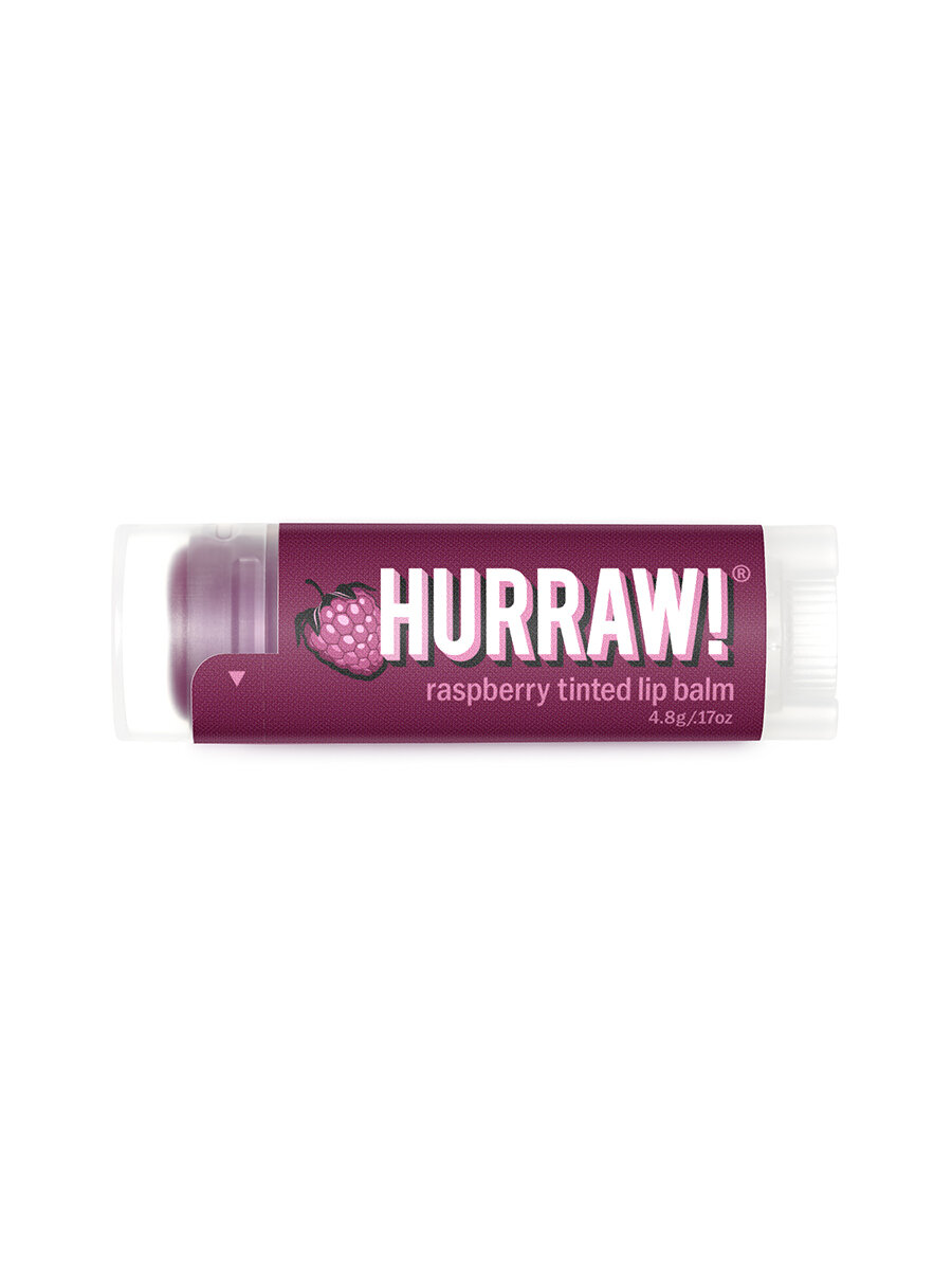 Бальзам для губ Hurraw! "Raspberry Tinted", малина, гипоаллергенный, веганский, без парабенов