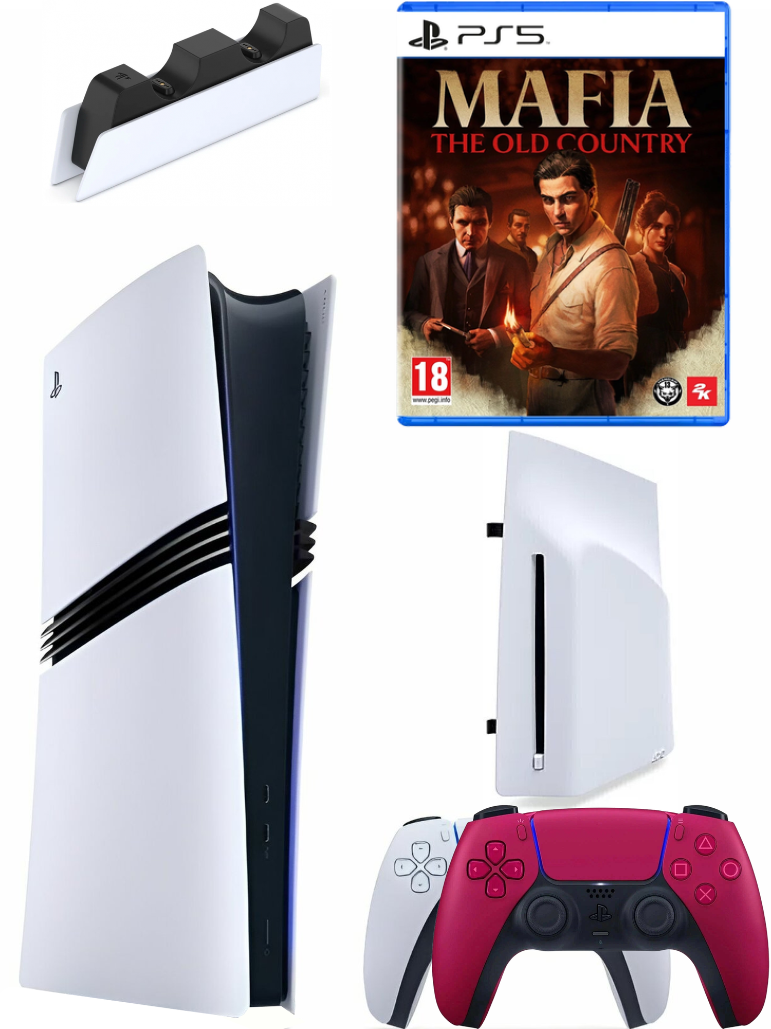 Игровая приставка Sony PS 5 Pro Digital Edition+Зарядная станция+ Дисковод +2-ой геймпад+Mafia: The Old Country,2Tb SSD