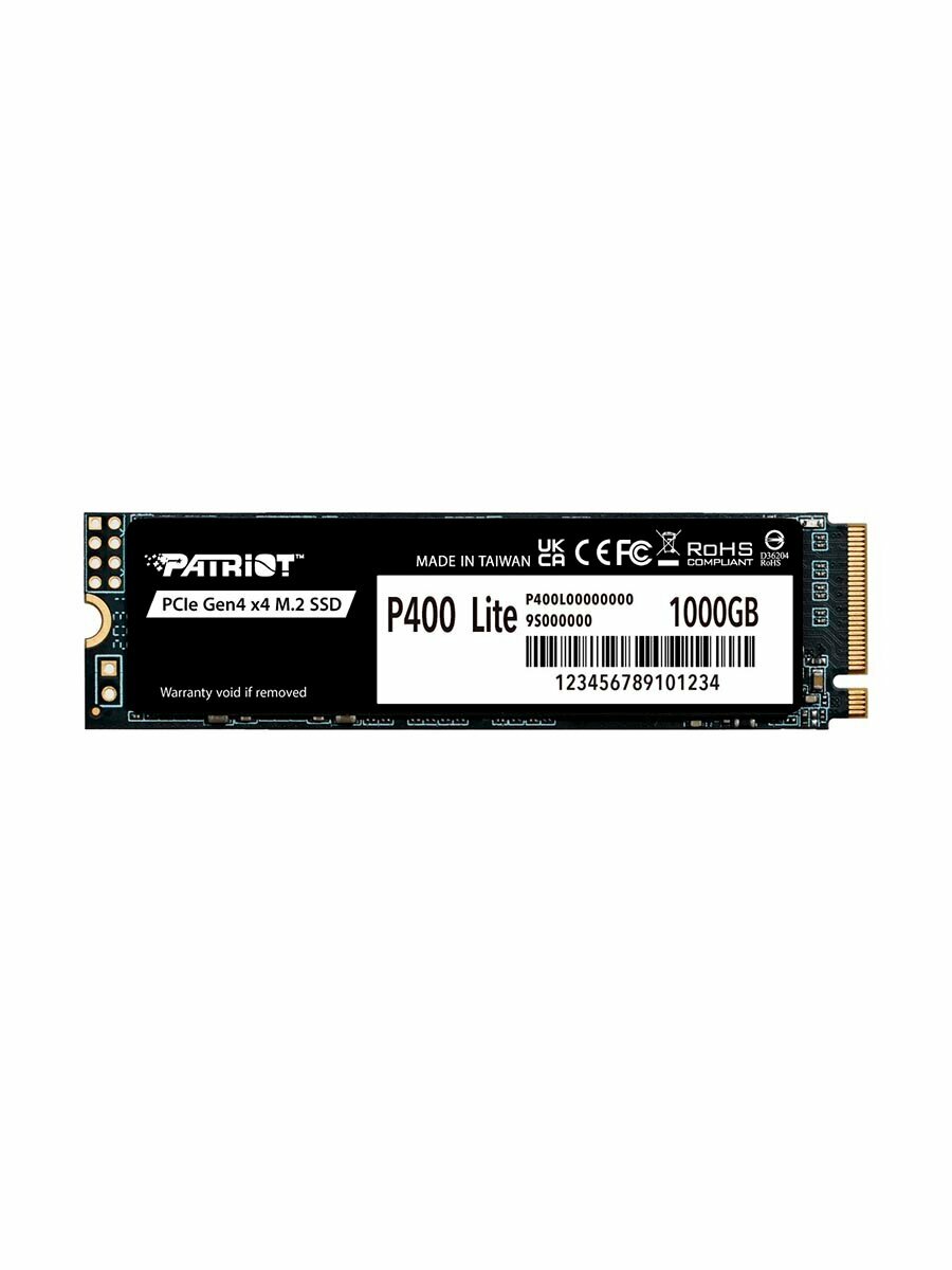 Patriot Memory 1 ТБ Внутренний SSD-диск P400 Lite M.2 PCI-E 4.0, M.2, PCI-E 4.0 (P400LP1KGM28H)