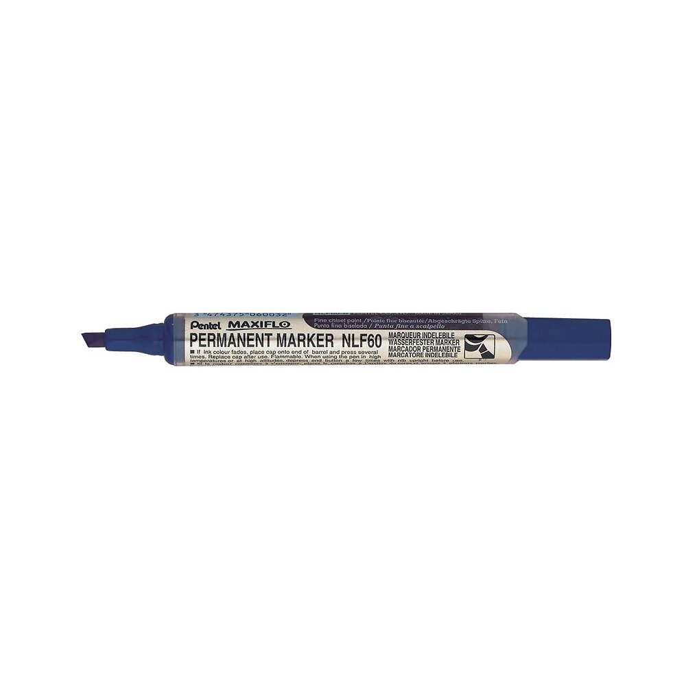 Маркер Pentel "Maxiflo", перманентный, синий, 1,8-4,5 мм, скошенный
