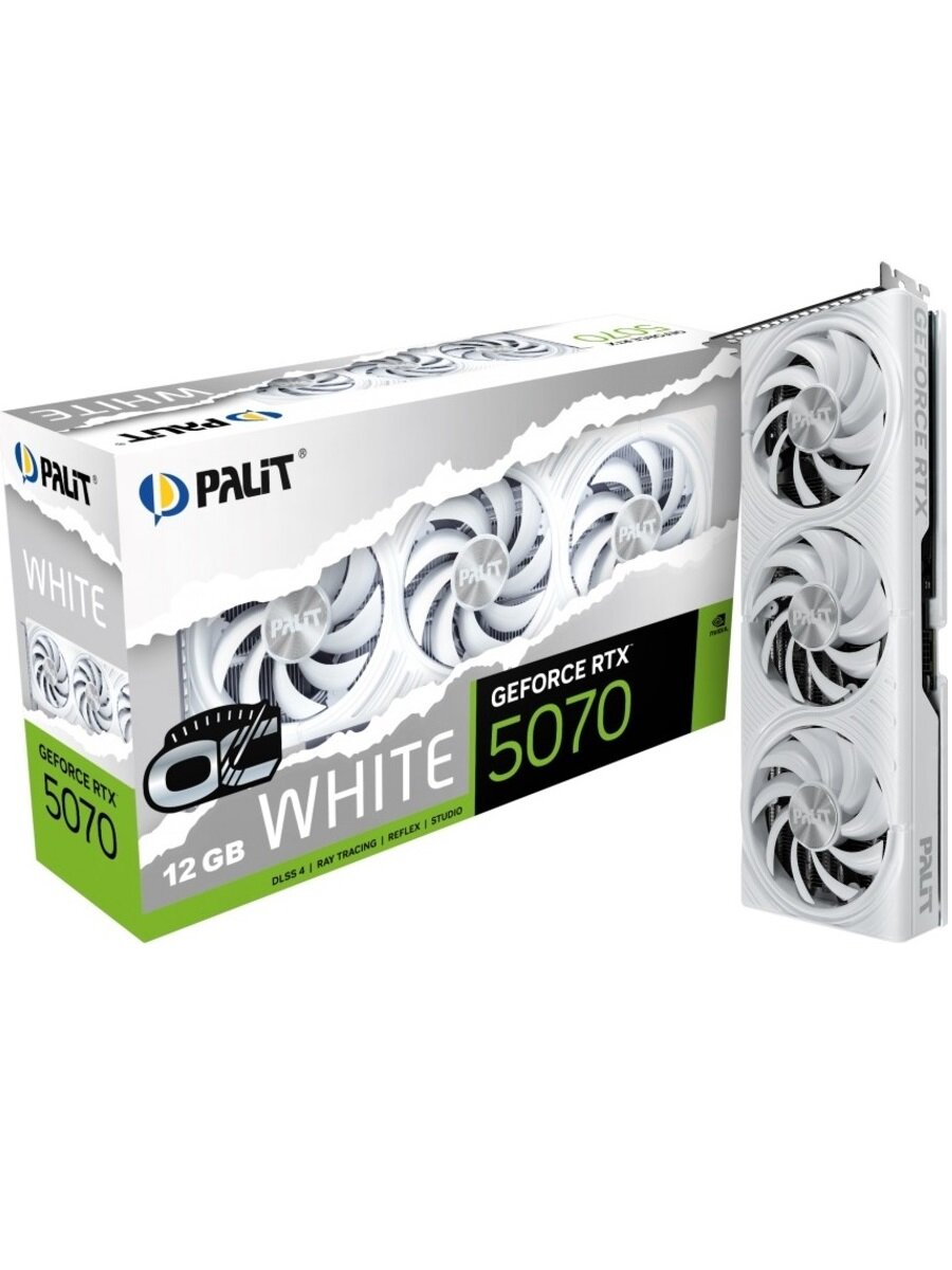 Видеокарта Palit GeForce RTX 5070 White OC 12Gb GDDR7 (NE75070U19K9-GB2050W