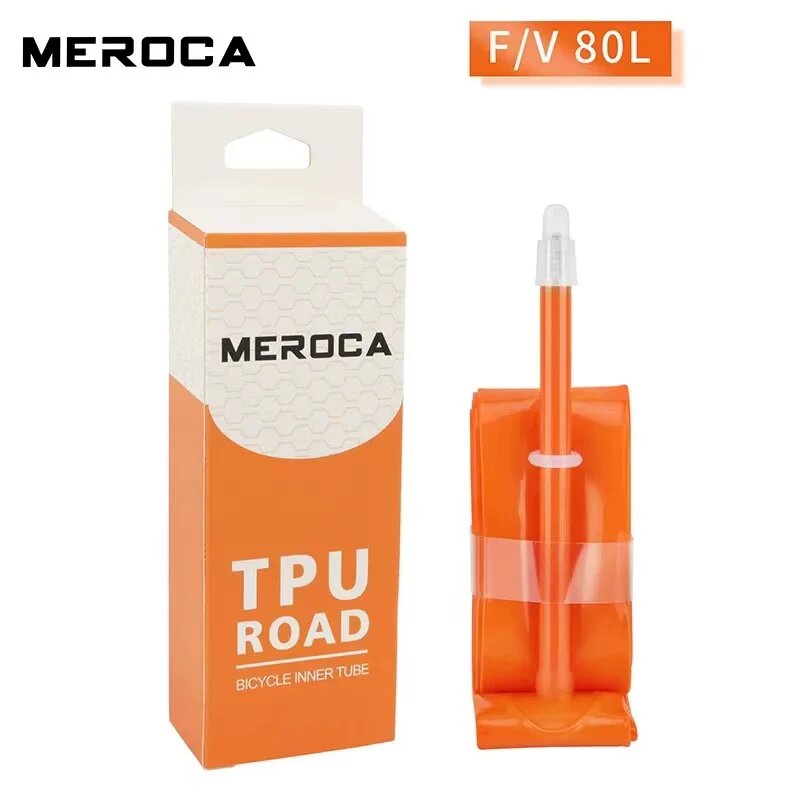 MEROCA велосипедная внутренняя камера TPU 700C x 23-35C французский клапан 80L оранжевый легкая камера
