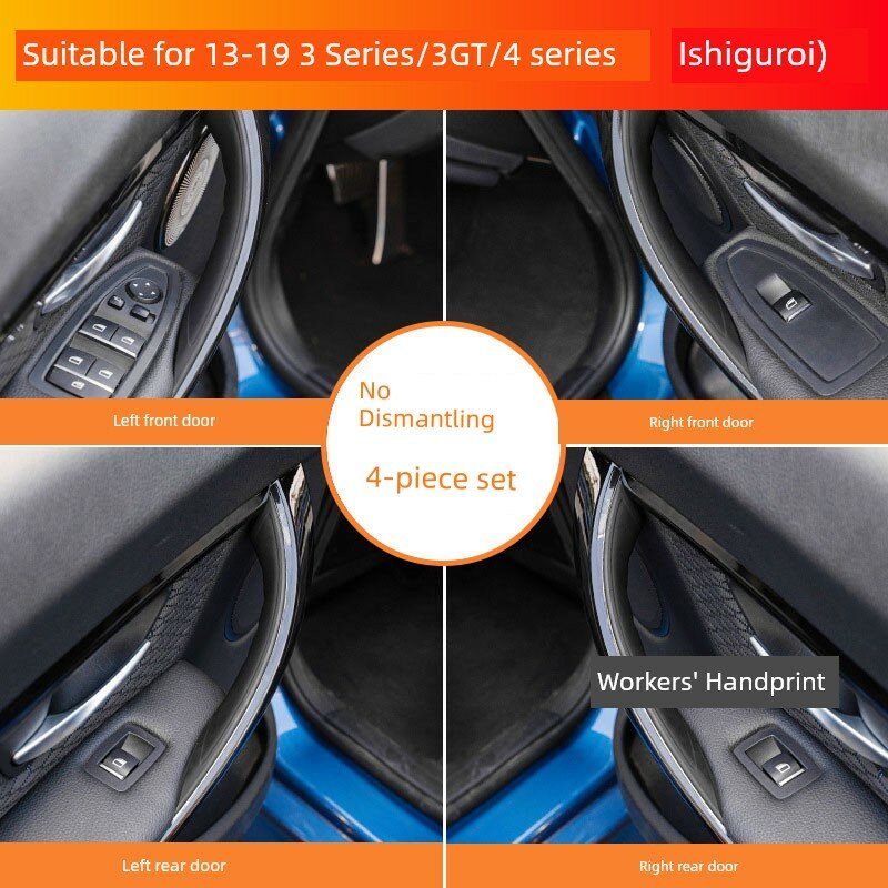 BMW 3 Series F30 2013-2019 Набор ручек двери полностью матовая черная премиум-отделка