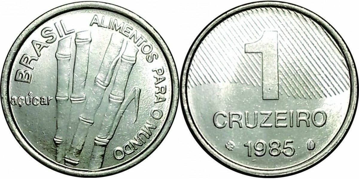 Бразилия 1 крузейро, 1985 ФАО - Сахарный тростник UNC