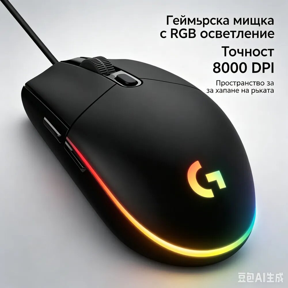 Игровая мышь проводная Logitech G203, черный